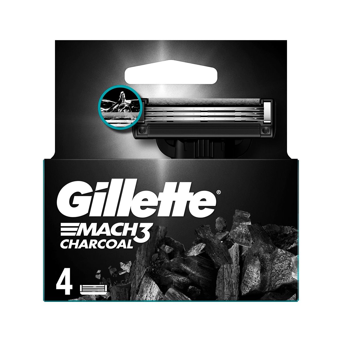Gillette - ჯილეტი საპარსის სათადარიგო თავი Charcoal 4 ცალი 2701