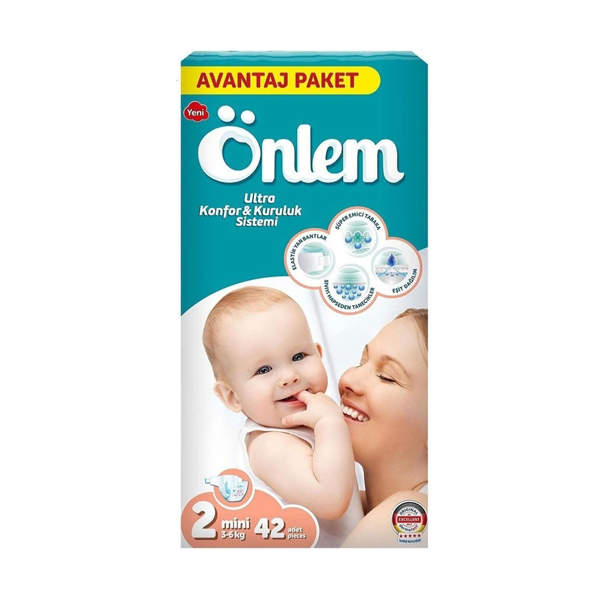 Onlem - ონლემი ბავშვის საფენები 3-6კგ 42 ცალი 6394