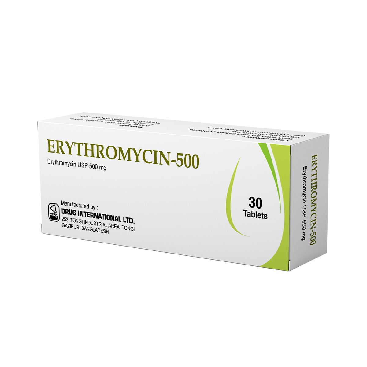 Erythromycin - ერითრომიცინი 500მგ 30 ტაბლეტი